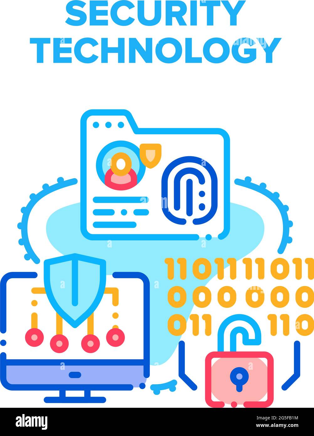 Security Digital Technology Vector Concept Color Stock Vector Image ...