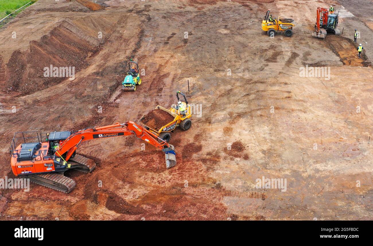 Diggers on a building site hi-res stock photography and images - Alamy