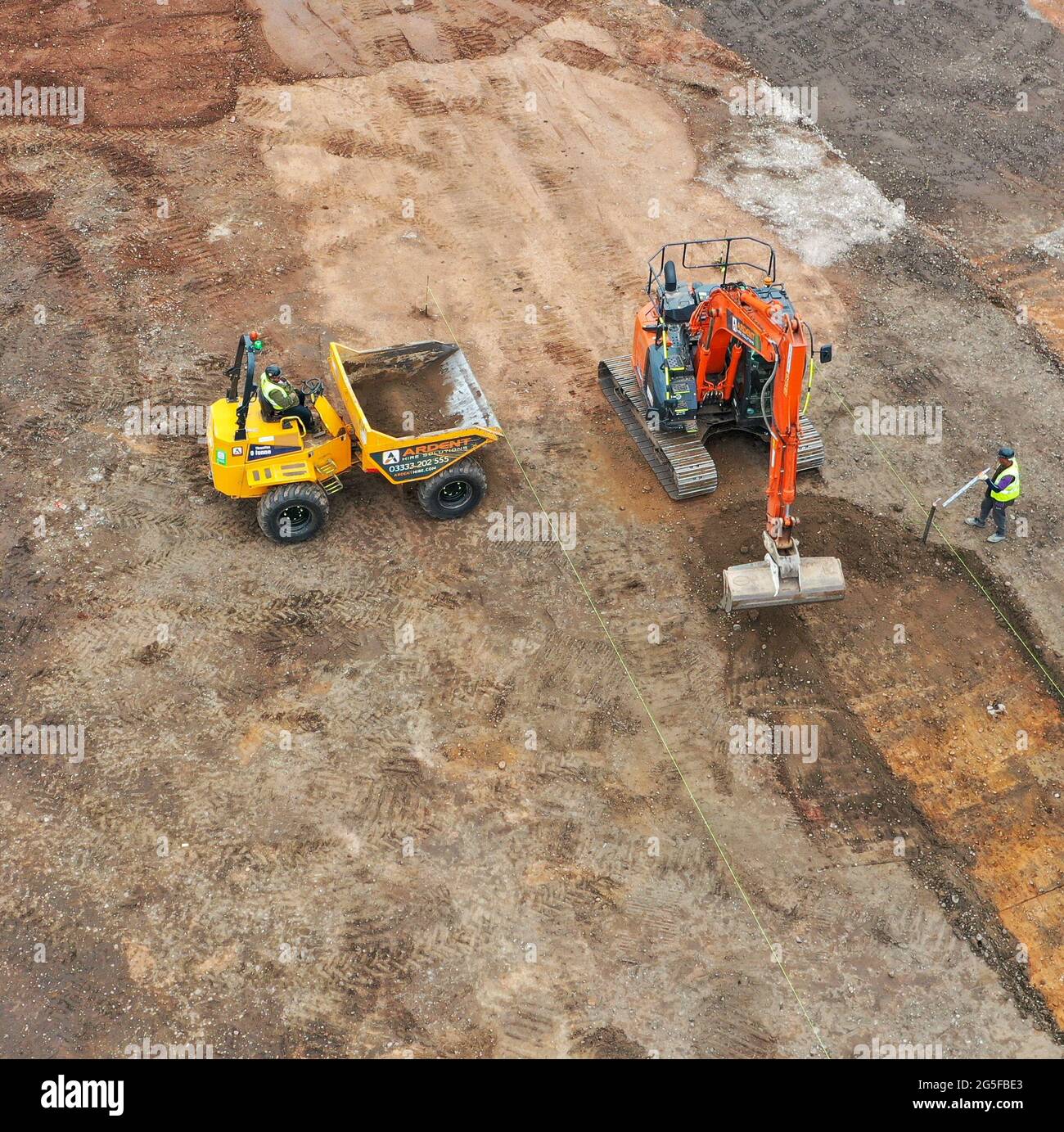 Diggers on a building site hi-res stock photography and images - Alamy