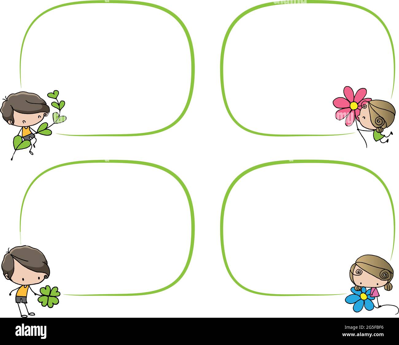 kids border background frame card Stock Photo - Alamy