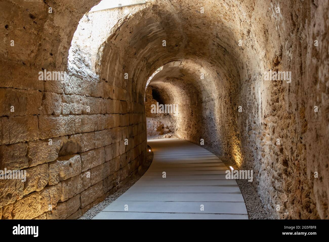 Gallery under the steps of the Roman Theater of Cádiz. It was ...