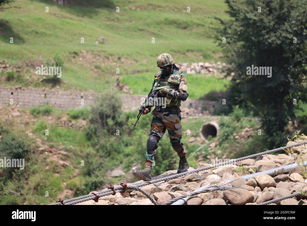 June 27 2021 Poonch Jammu And Kashmir India An Indian Army Soldier