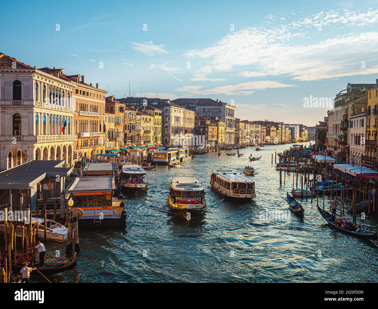 Venetian grand canal postcard view with historical architecture ancient ...