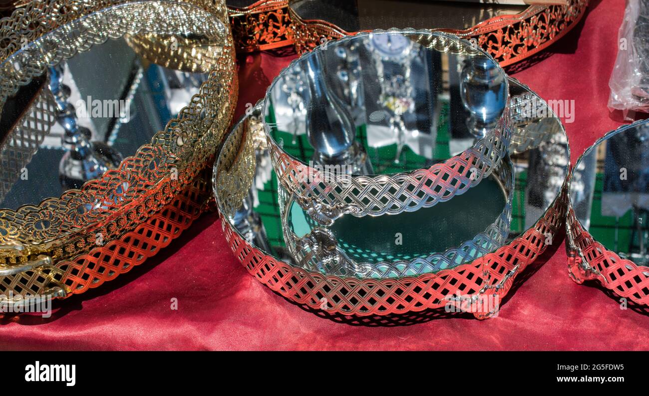 Closeup shot metal trays hi-res stock photography and images - Alamy