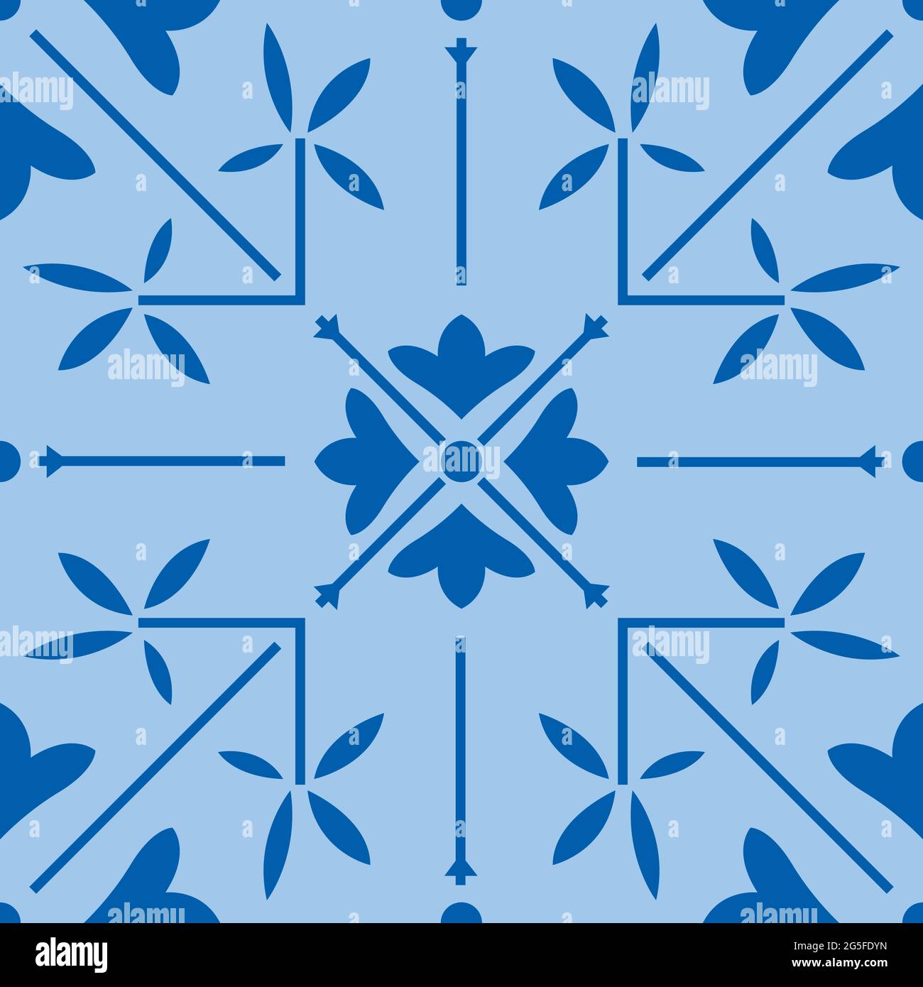 Blue Moroccan tile Pattern in Vector. Vector illustration Stock Vector ...