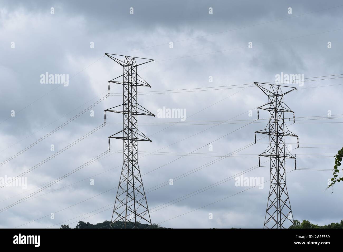 Electrical wires in a rural setting. Power industry and infrastructure ...