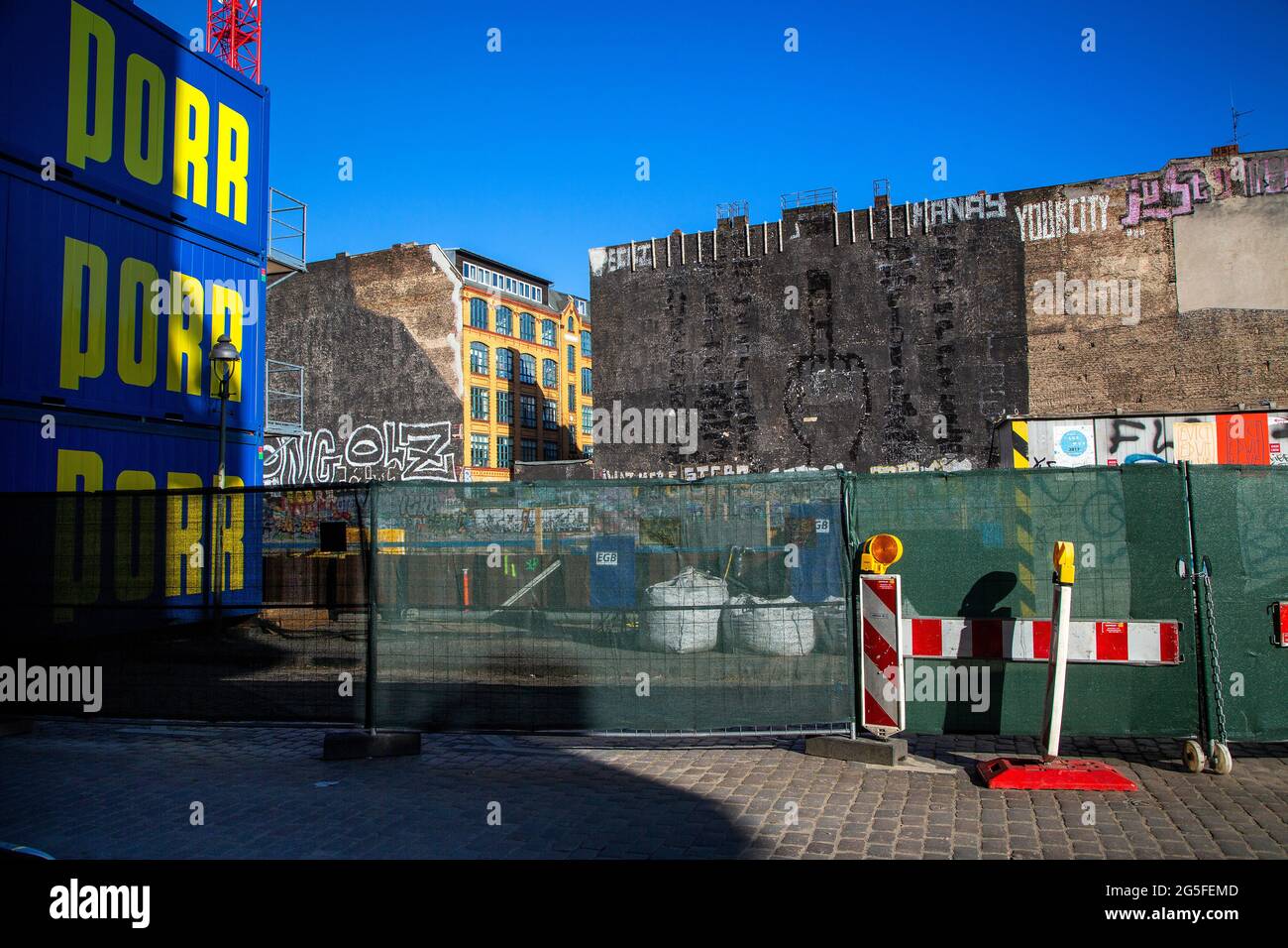 Construction site cordoned off in a Berlin neighborhood destined for ...