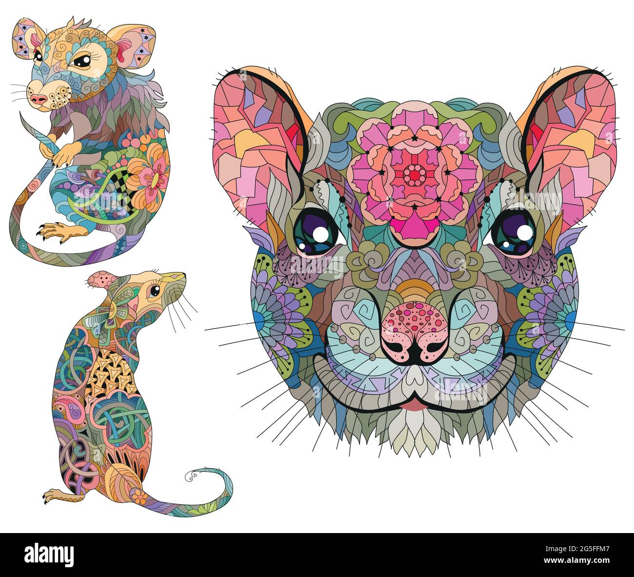 Zentangle mouse hi-res stock photography and images - Alamy