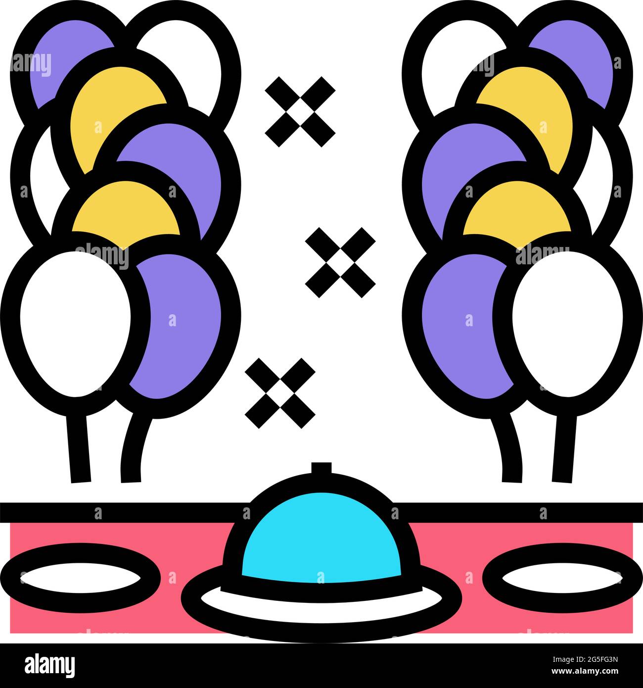 dinner party balloon decoration color icon vector illustration Stock ...