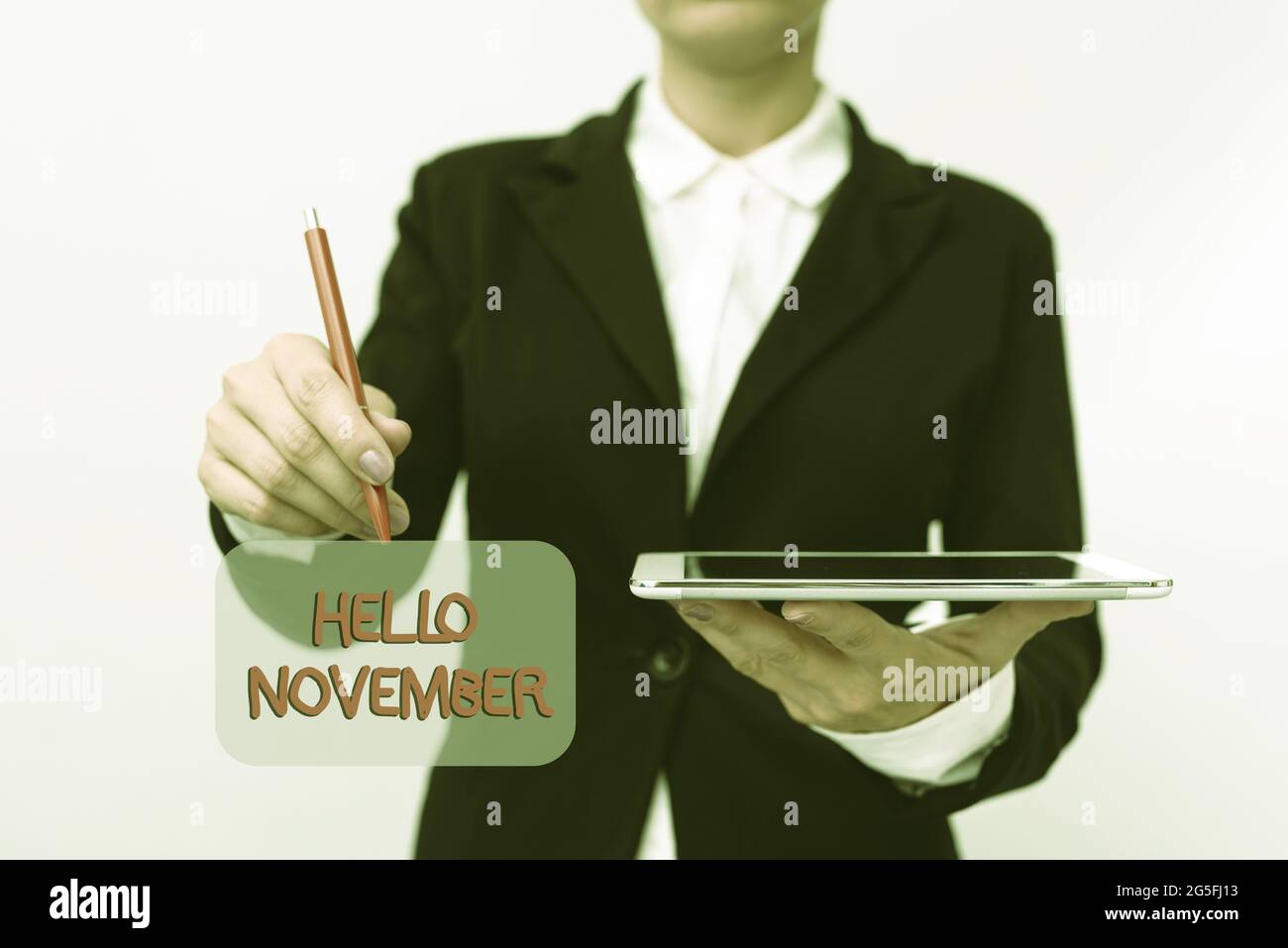 Conceptual caption Hello November. Business concept greeting used when ...