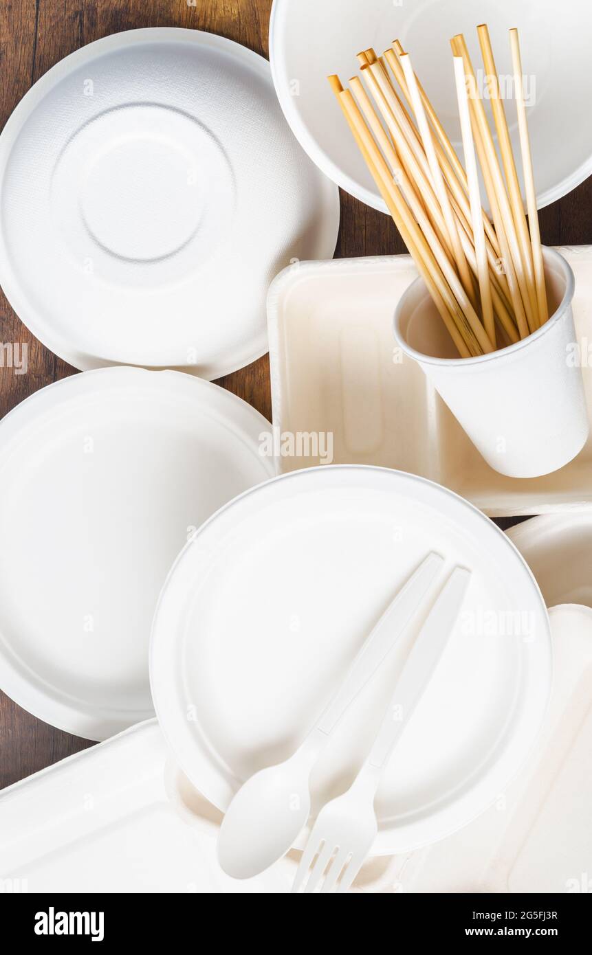 Eco friendly biodegradable paper disposable for packaging food with ...