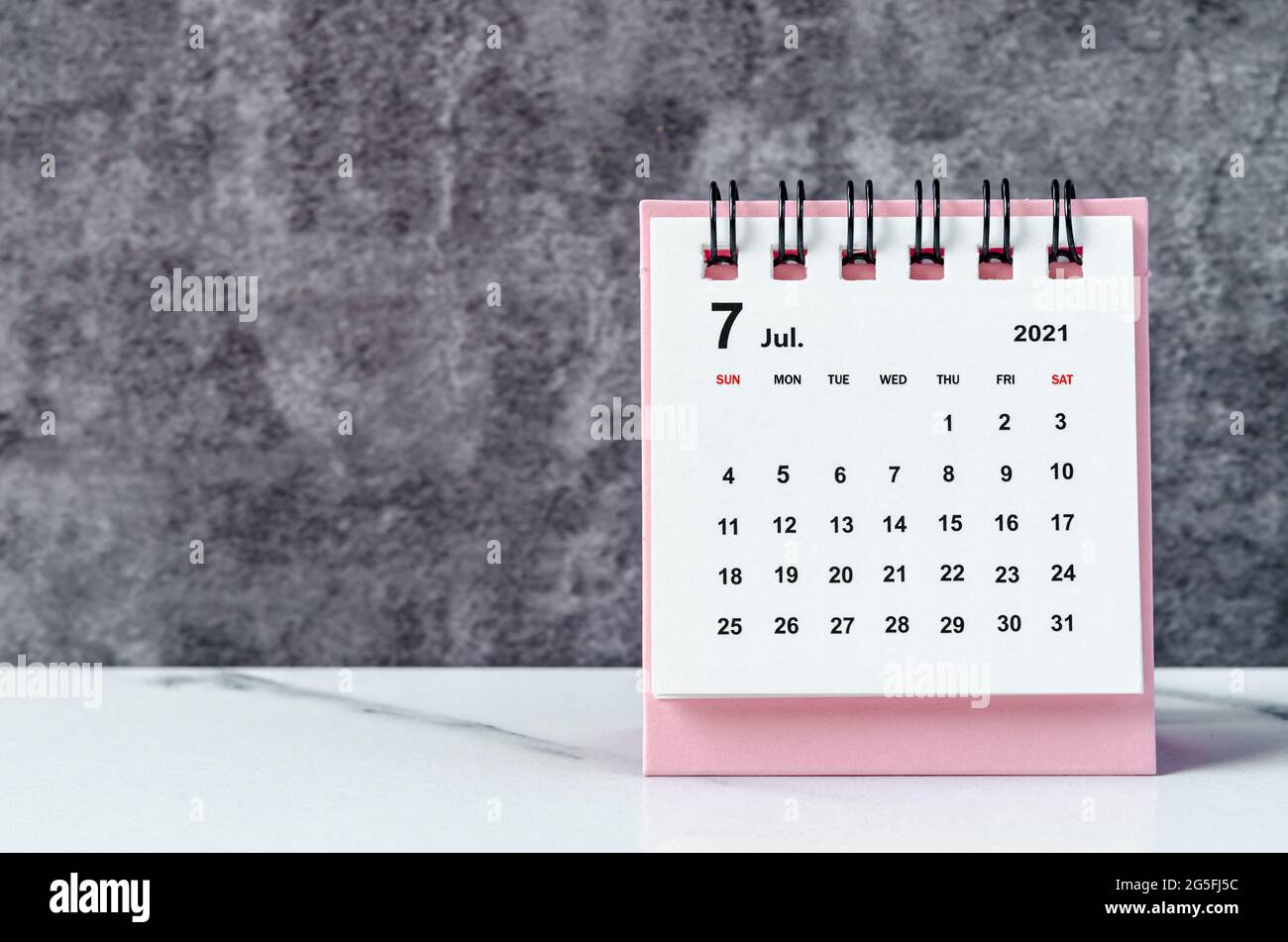 Mini Calendar July 2021 Stock Photo - Alamy
