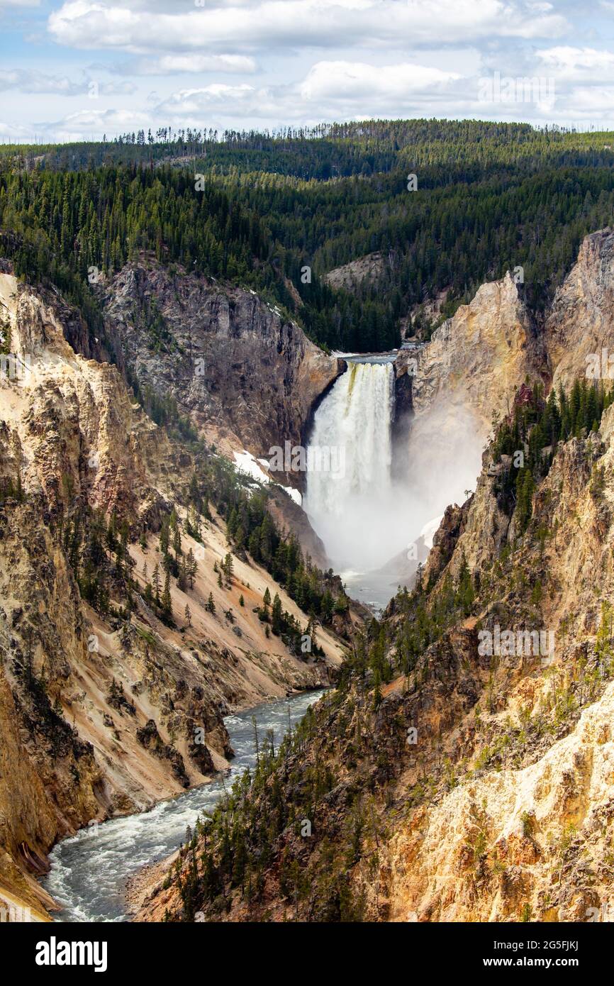 Yellowstone River Lower Falls at Yellowstone National Park from Artist ...