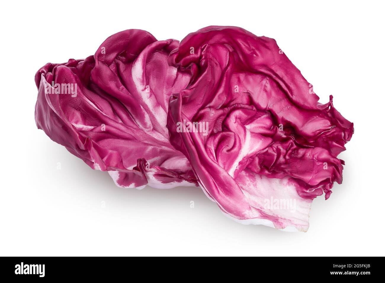 Fresh red radicchio salad leaf isolated on white background with ...
