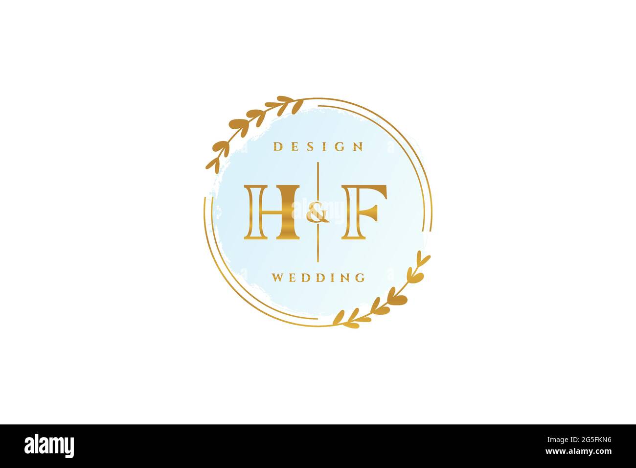 HF beauty monogram and elegant logo design handwriting logo of initial ...