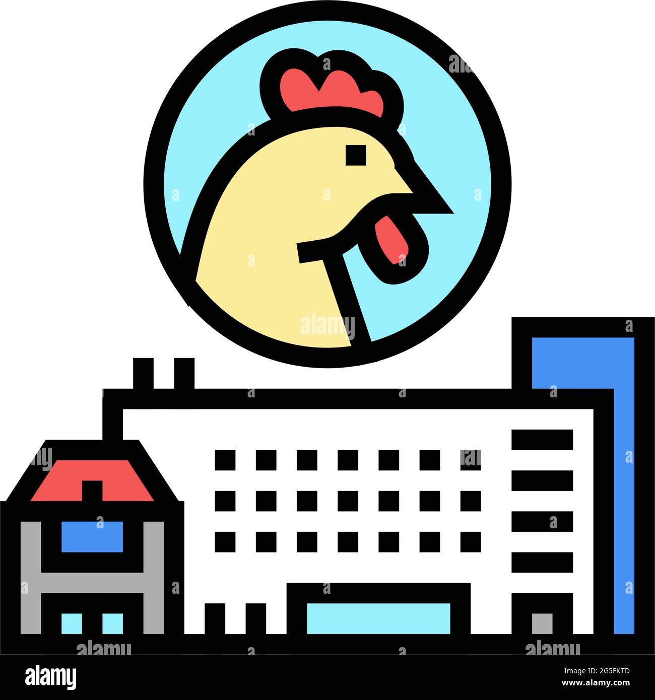 poultry farm and factory color icon vector illustration Stock Vector ...