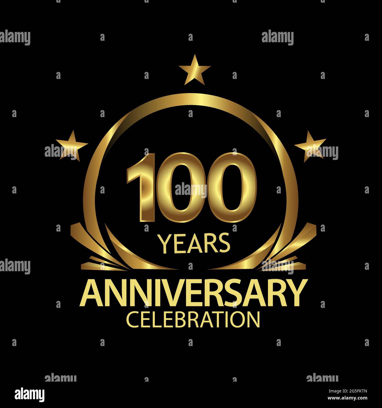 One hundred years anniversary golden. anniversary template design for ...
