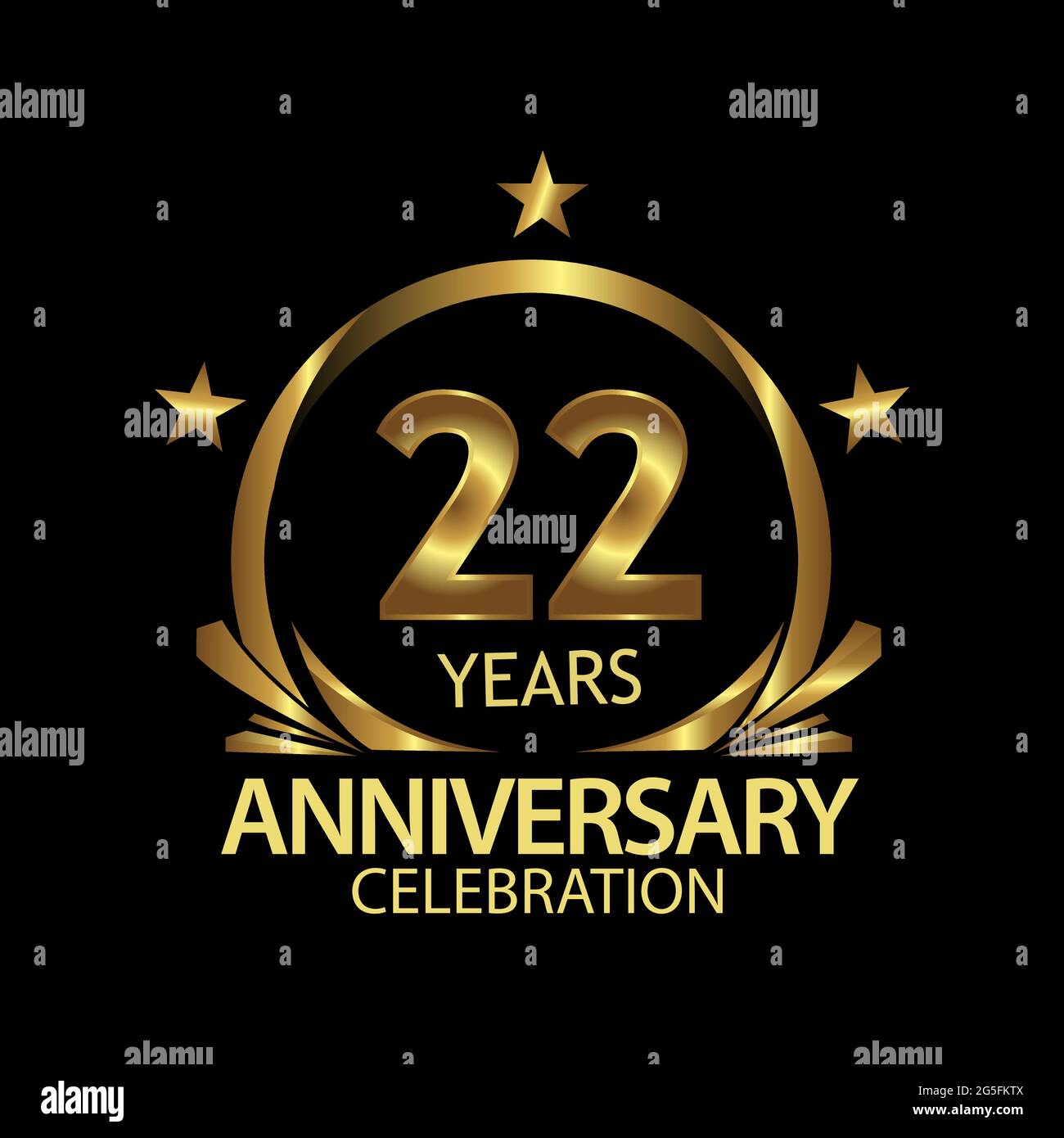 Golden number two years Stock Vector Images - Alamy