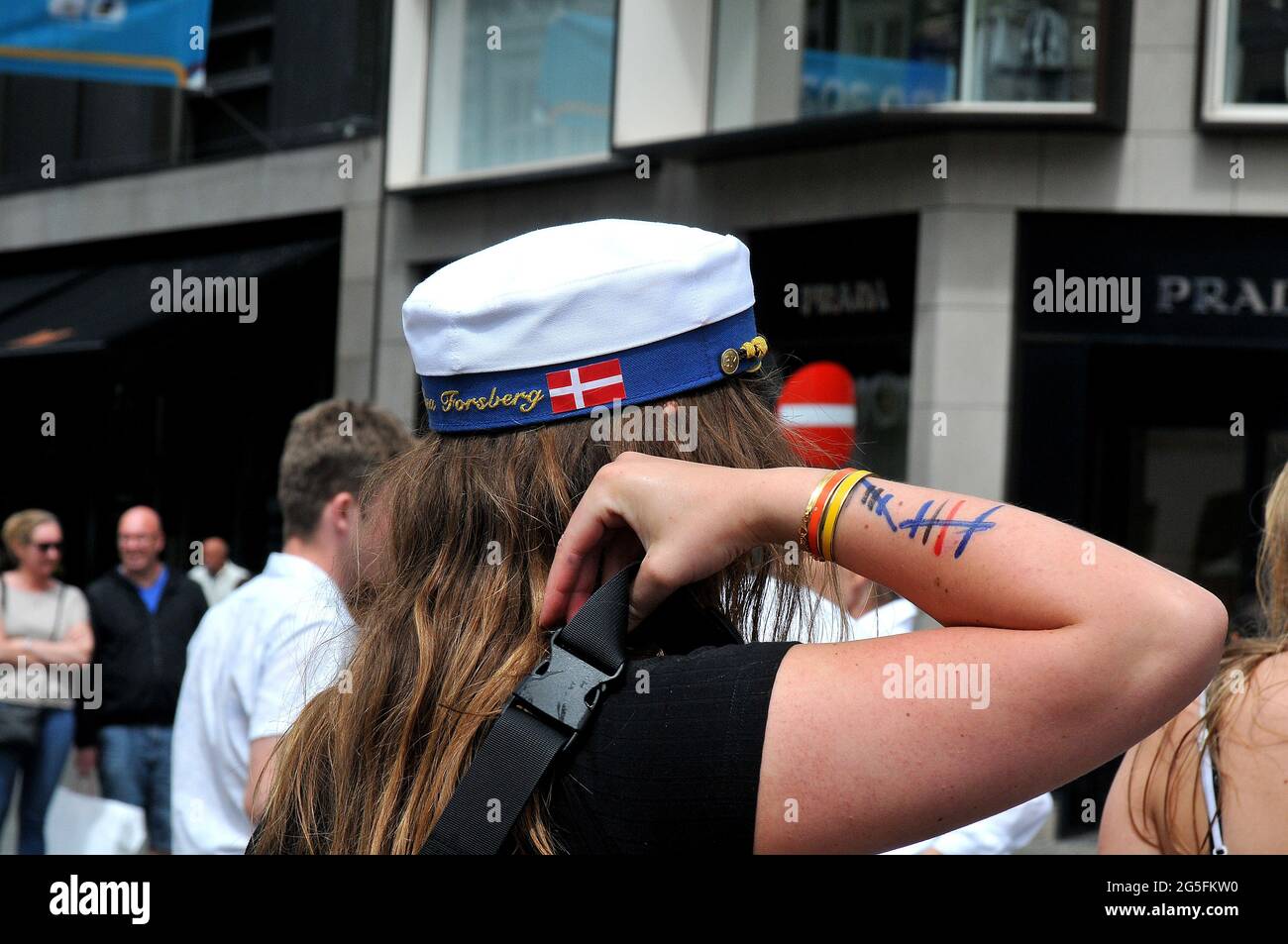 Copenhagen, Denmark. 27 June 2021, Danish students cvelebrat 2with song ...