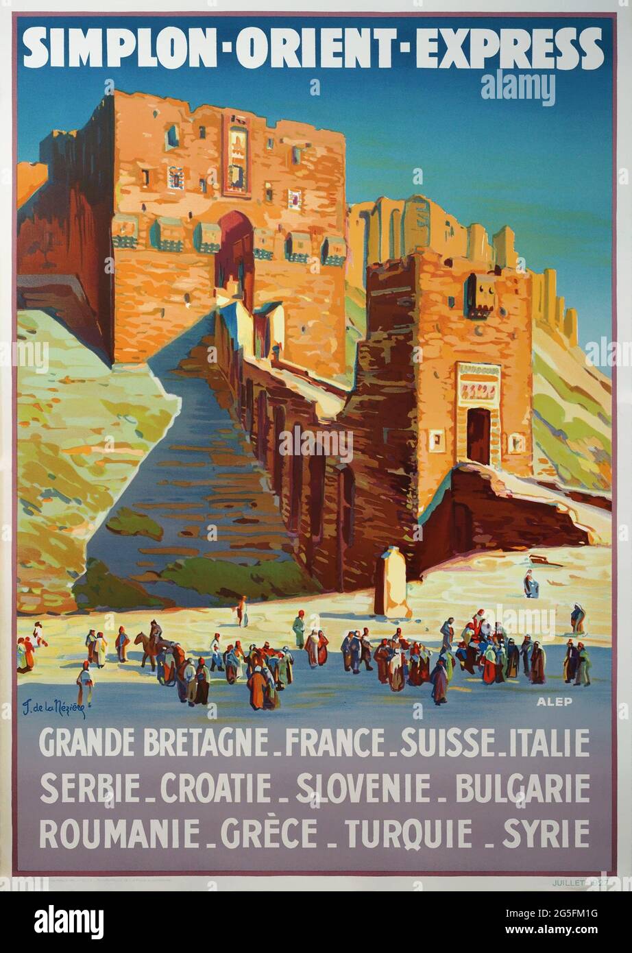 Vintage train poster hi-res stock photography and images - Alamy