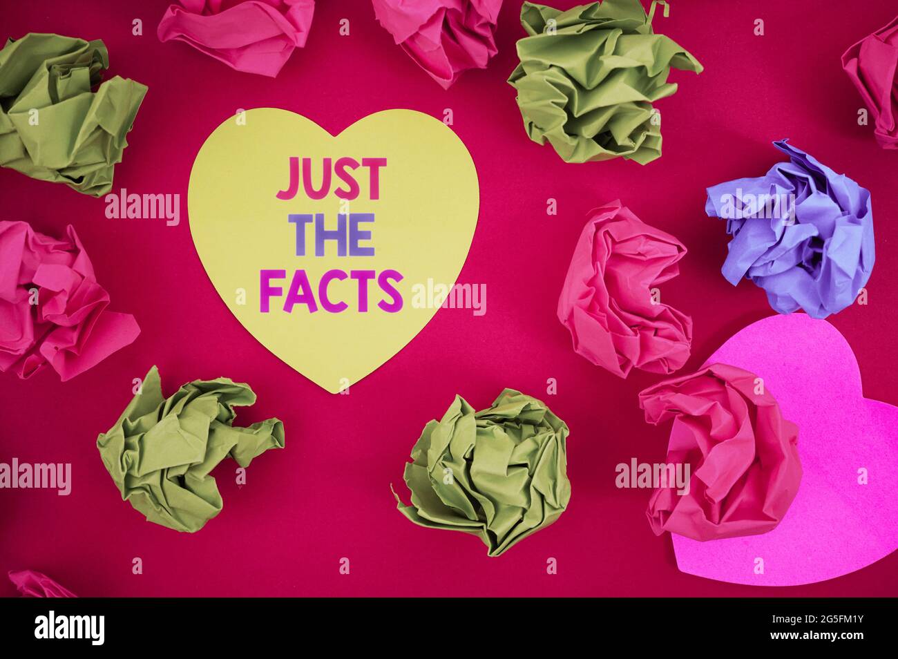 Text caption presenting Just The Facts. Concept meaning to have the ...