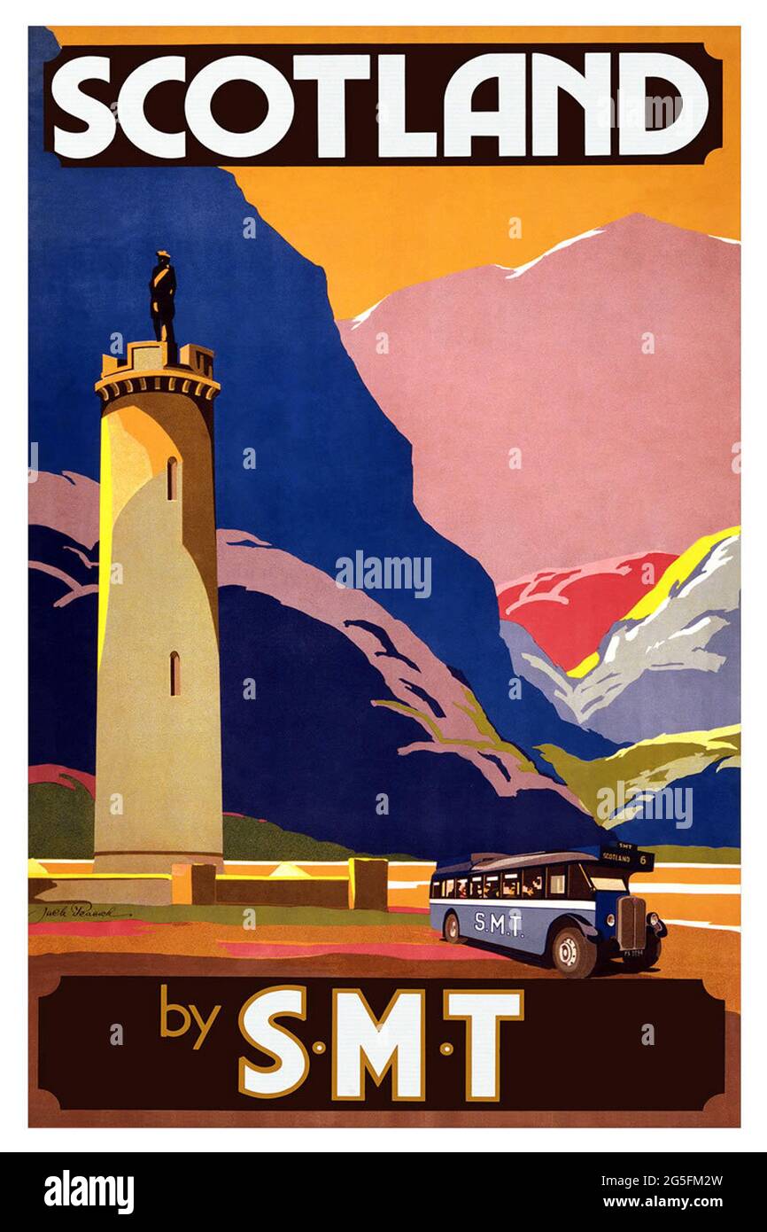 A vintage travel poster for Scotland Stock Photo - Alamy