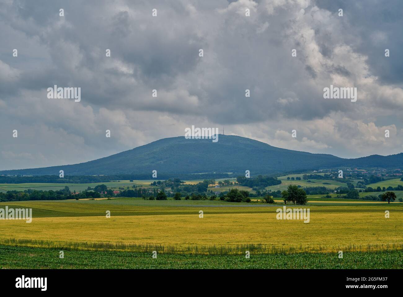 Gora Sleza Mount Lower Silesian early summer landscape in June Poland ...