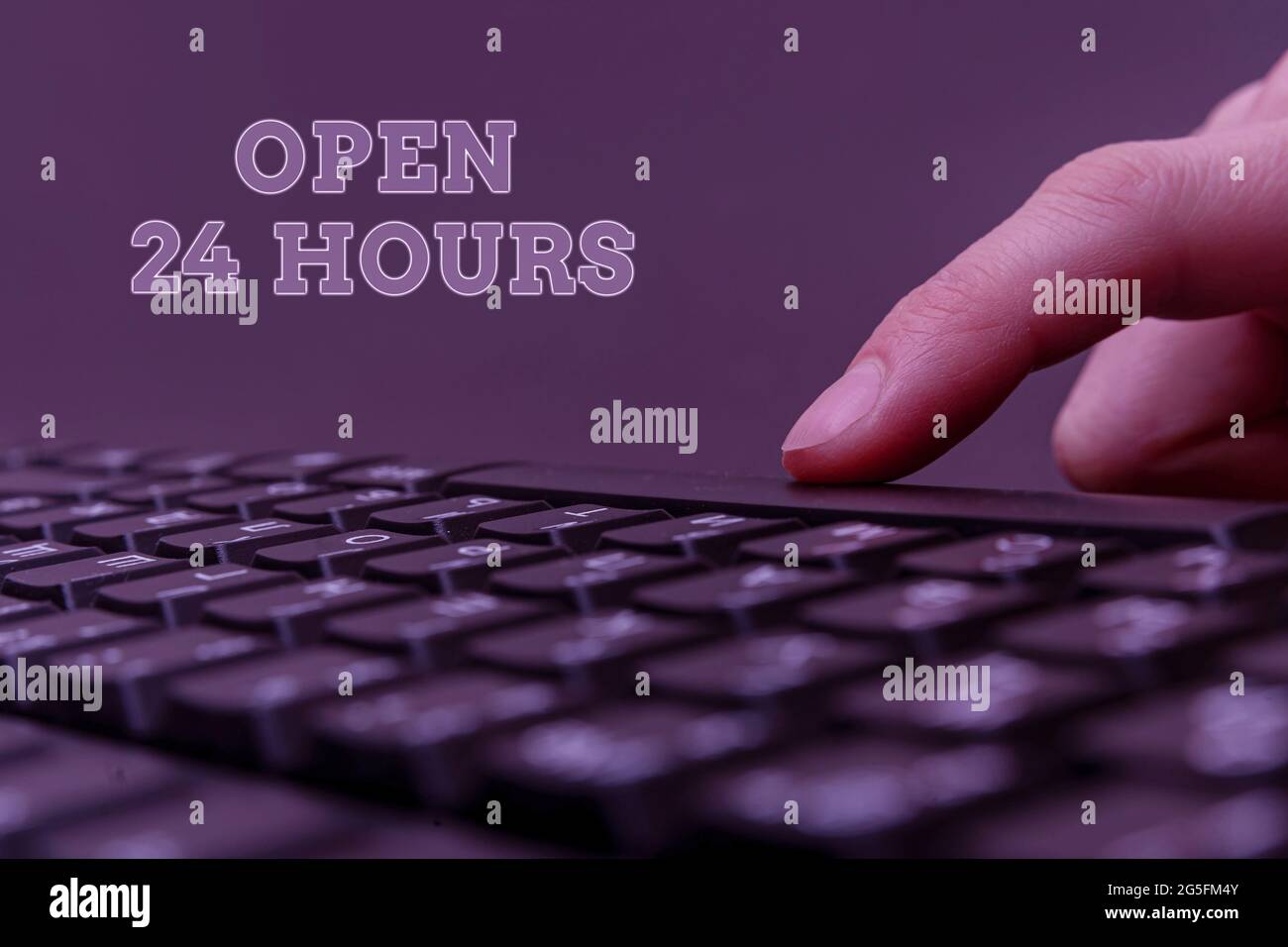 Inspiration showing sign Open 24 Hours. Concept meaning available all ...