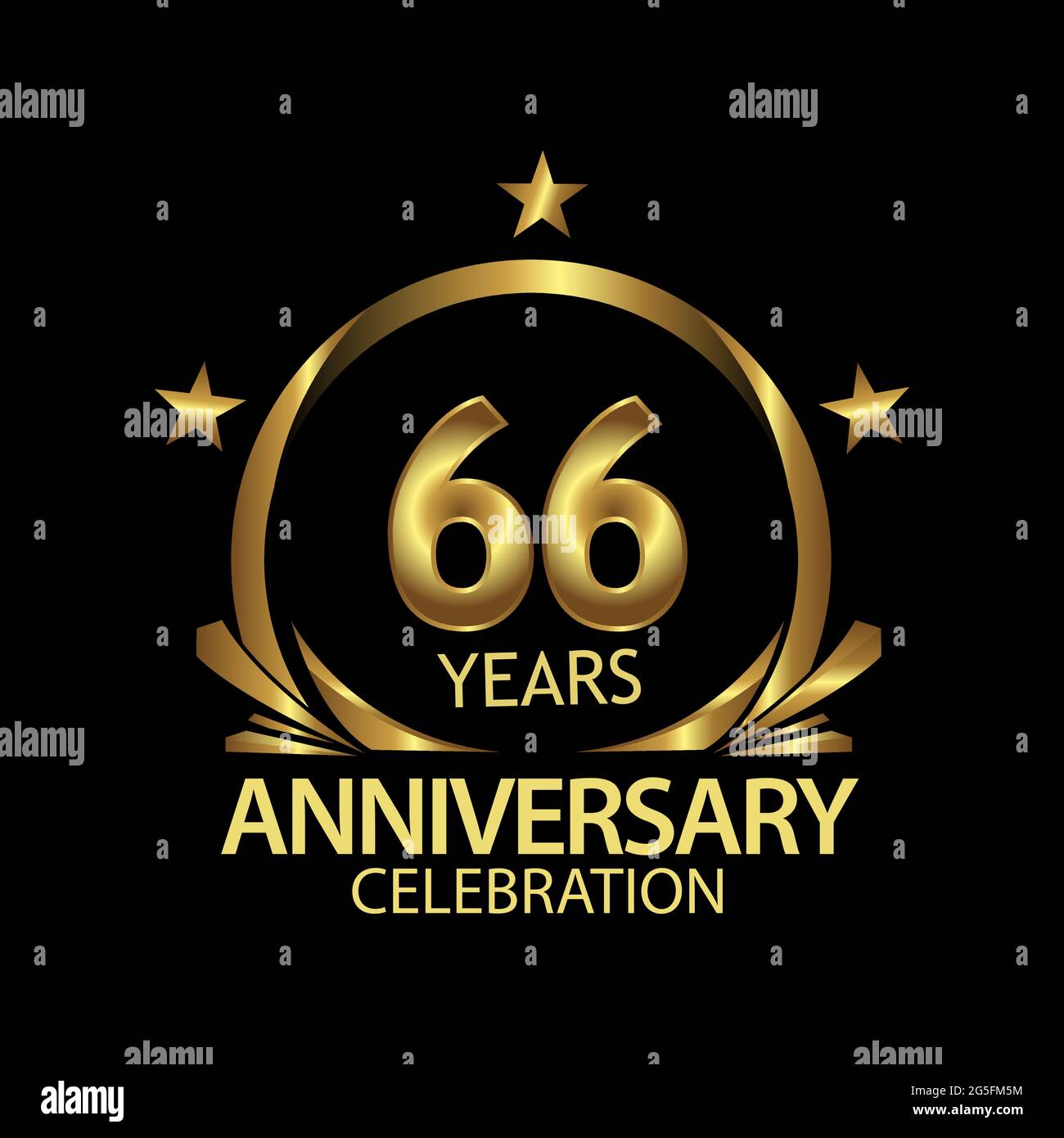 sixty six years anniversary golden. anniversary template design for web ...