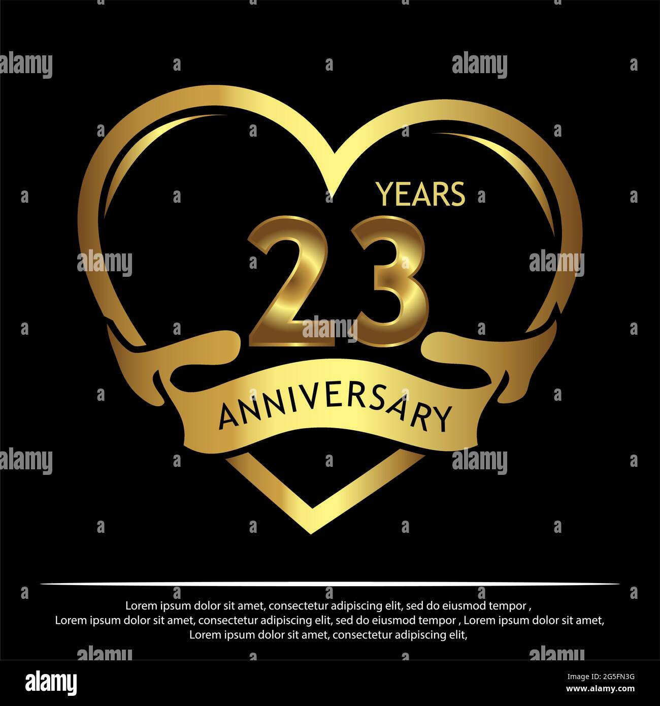 23 years anniversary golden. anniversary template design for web, game ...