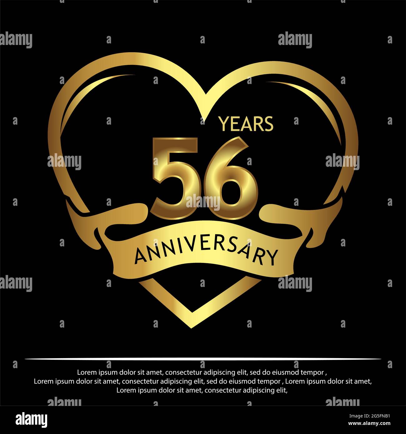 56 years anniversary golden. anniversary template design for web, game ...