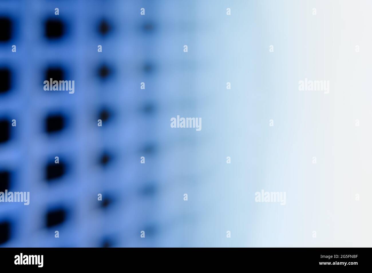 Abstract macro photography. Close up blue fence with square grid ...