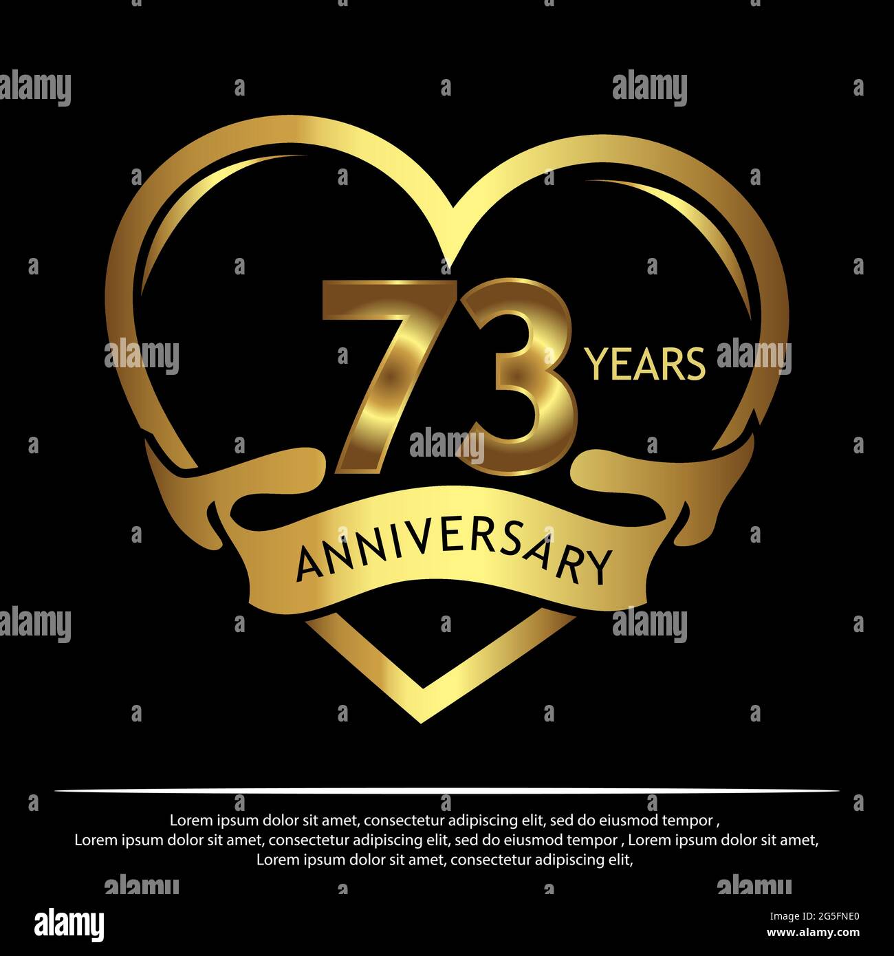 73 years anniversary golden. anniversary template design for web, game ...
