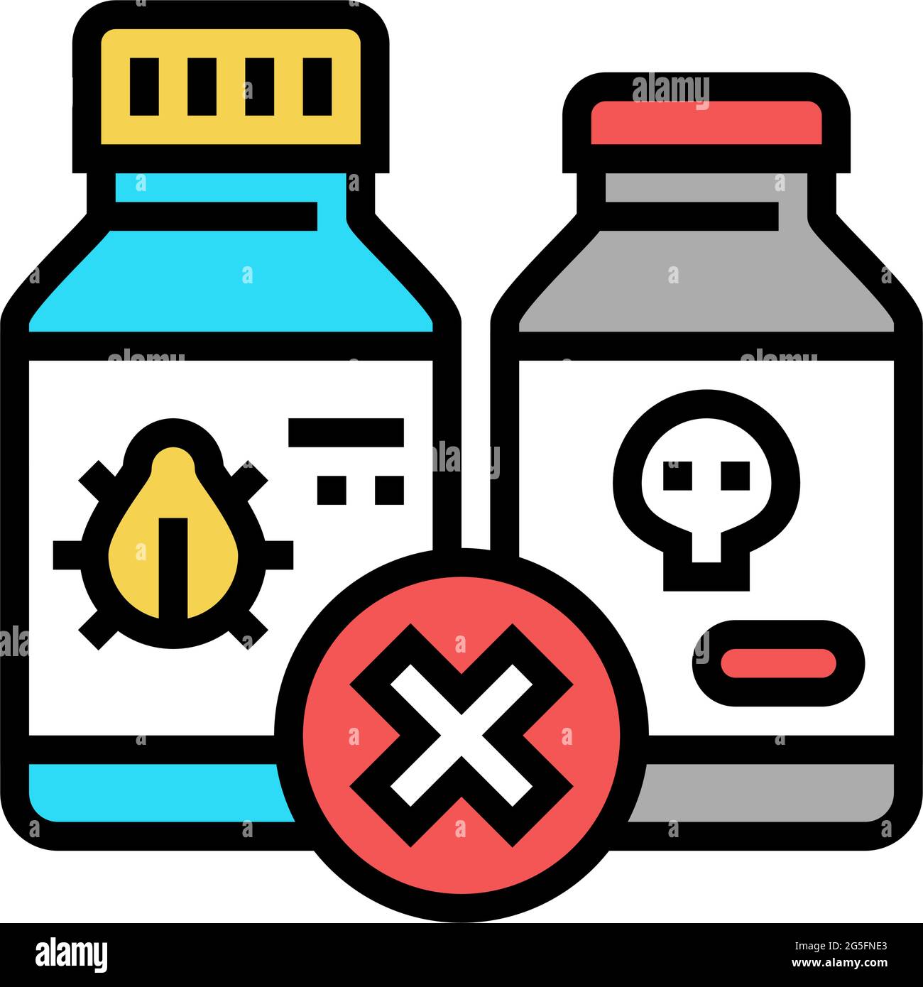 poison prohibition for safe children color icon vector illustration ...