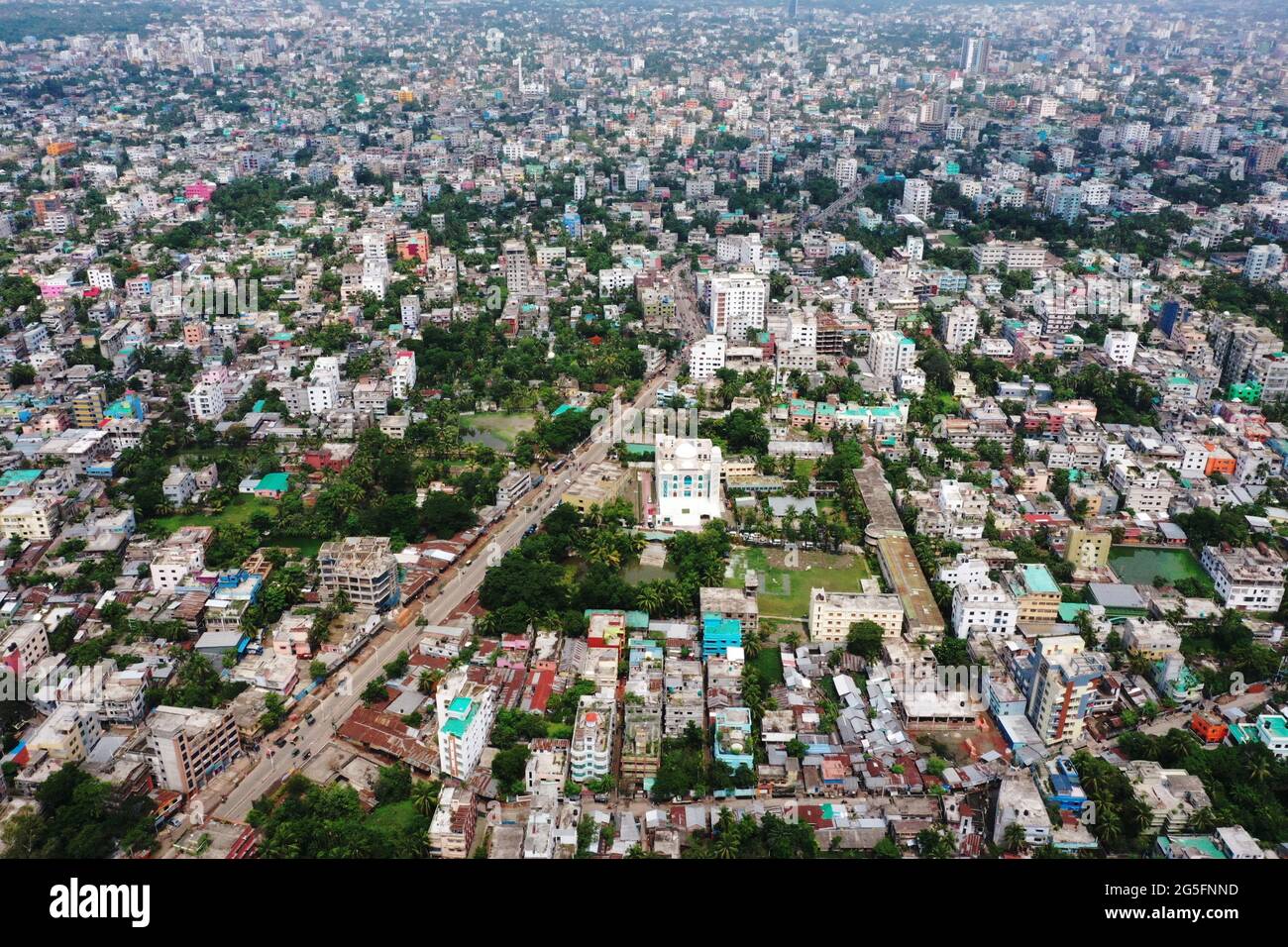 Khulna, Bangladesh - June 10, 2021: The bird's-eye view of Khulna city ...