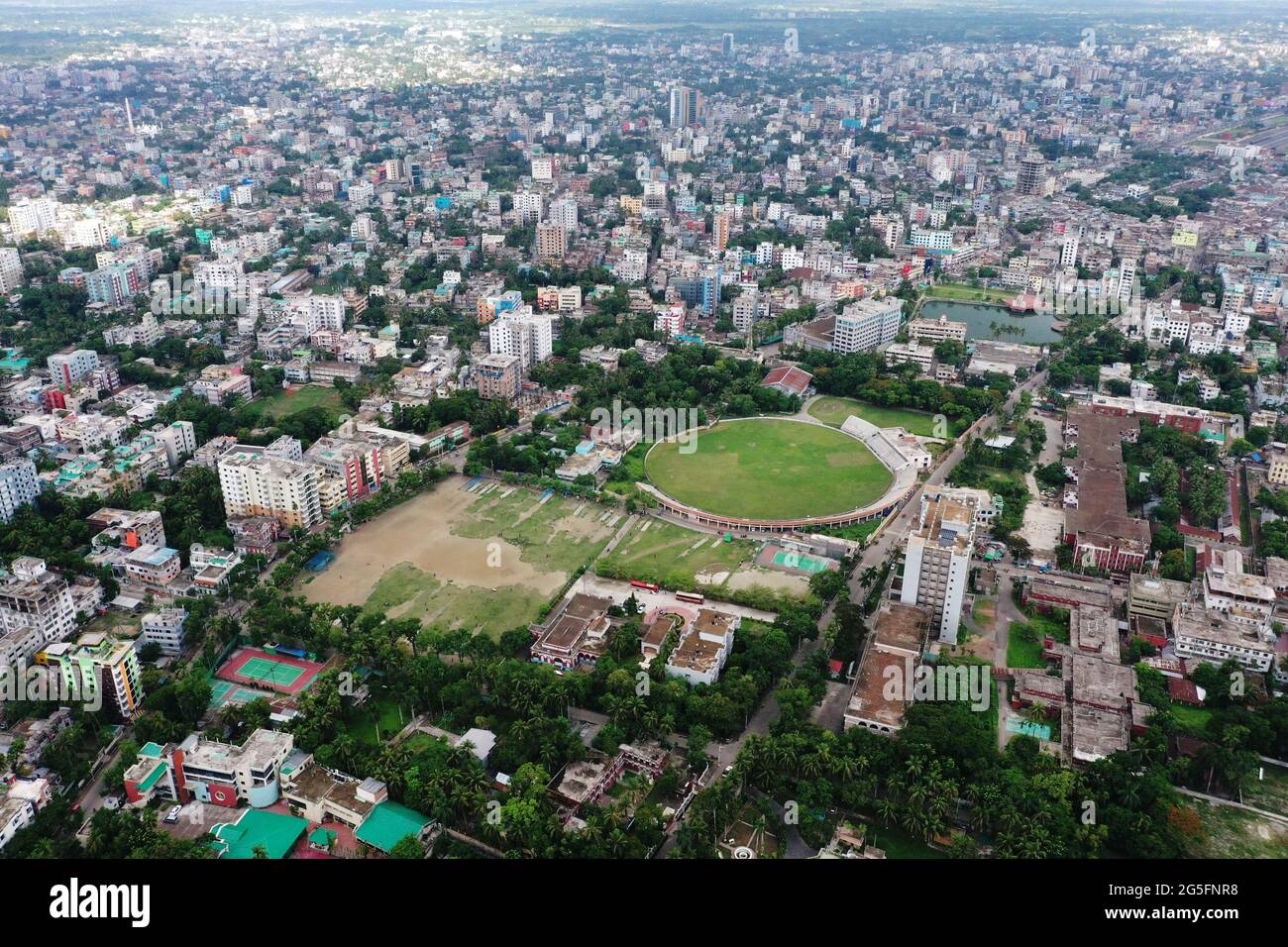 Khulna, Bangladesh - June 10, 2021: The bird's-eye view of Khulna city ...