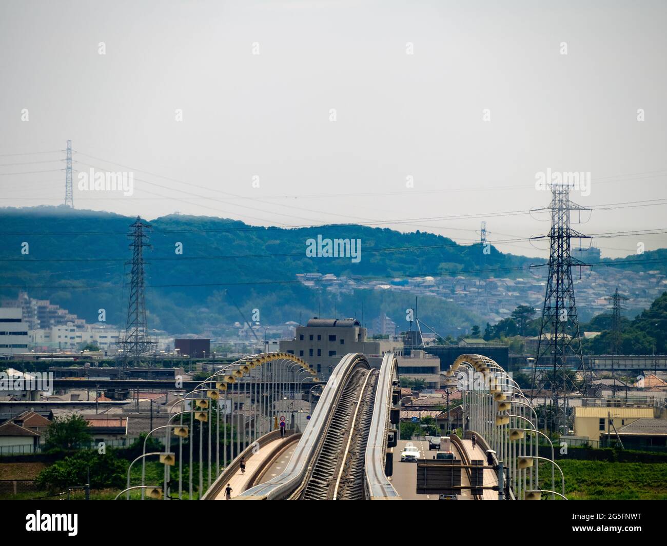 Modern white bridge leading hi-res stock photography and images - Alamy