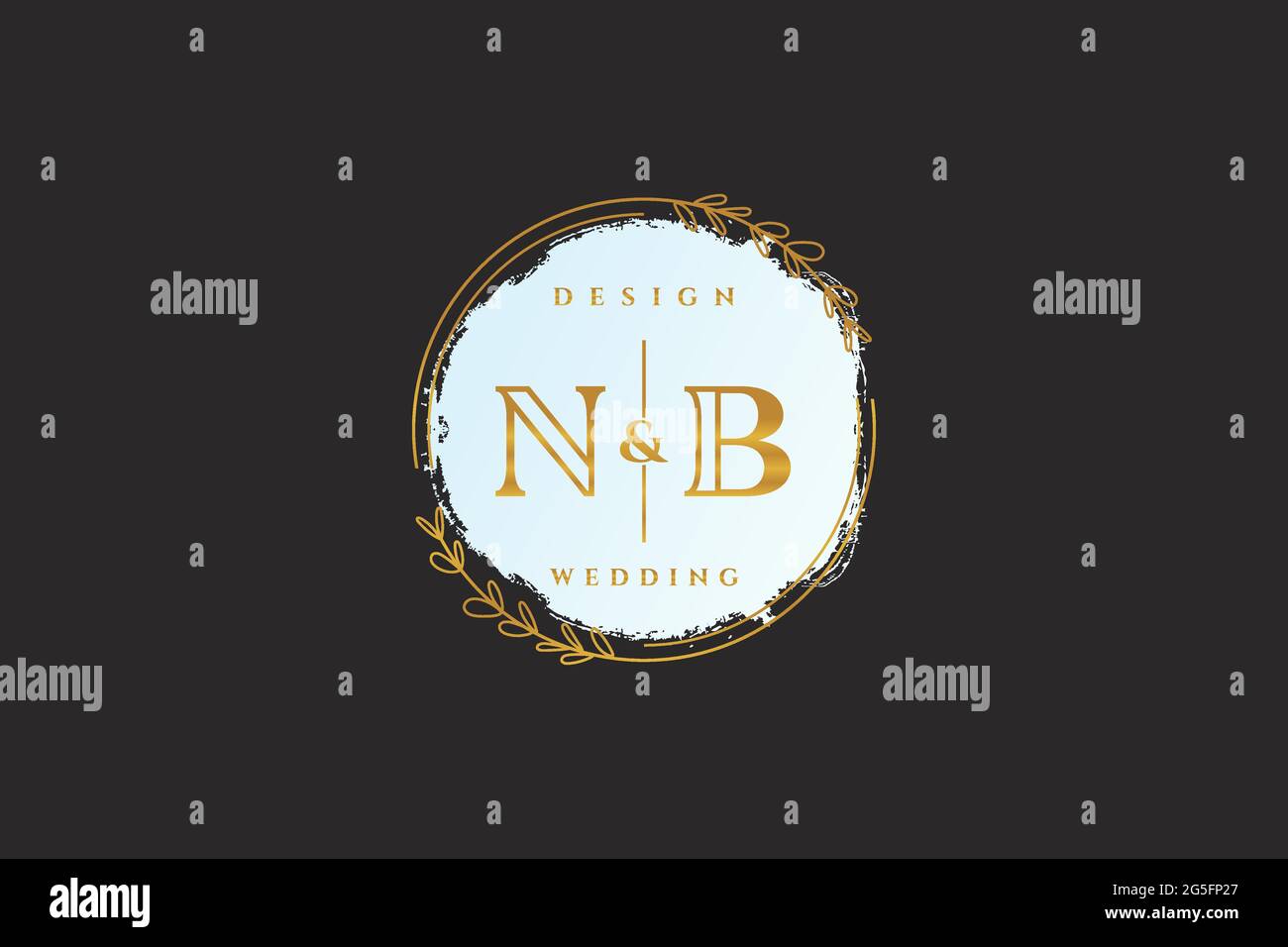 NB beauty monogram and elegant logo design handwriting logo of initial ...