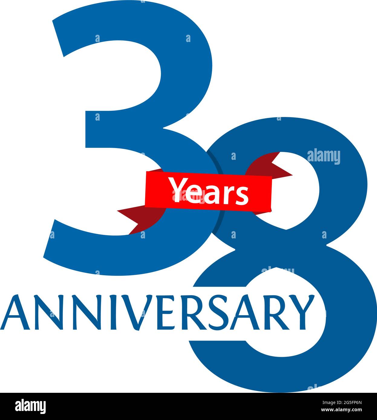 38 years anniversary paper isolated. anniversary template design for ...