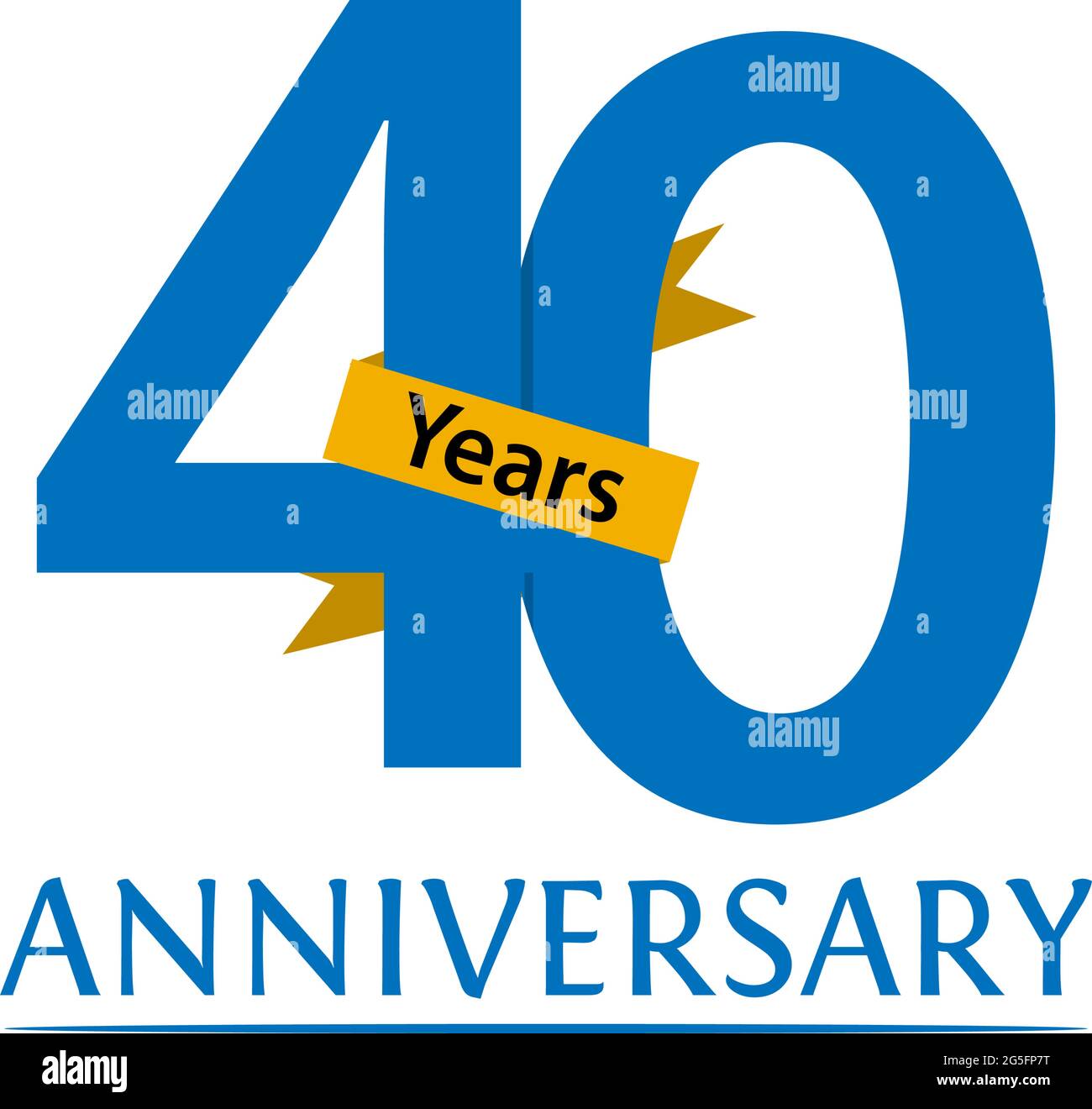 40 years anniversary paper isolated. anniversary template design for ...