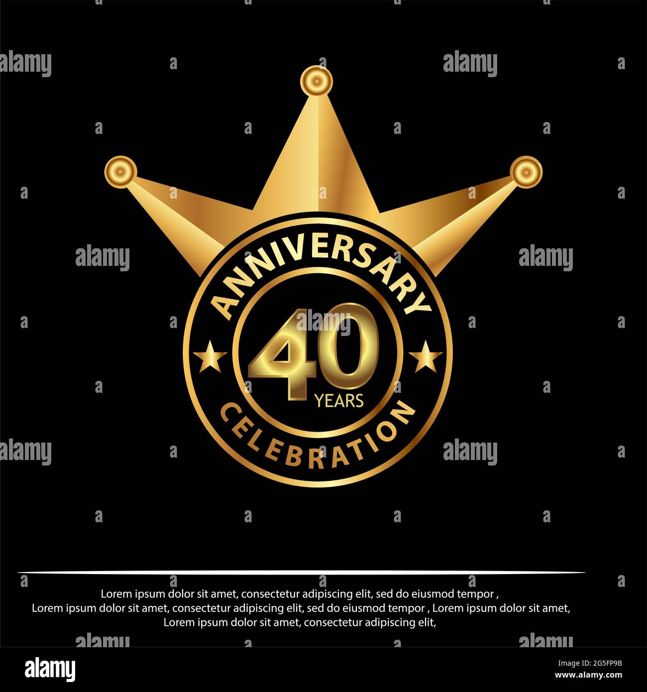 40 years anniversary golden. anniversary template design for web, game ...