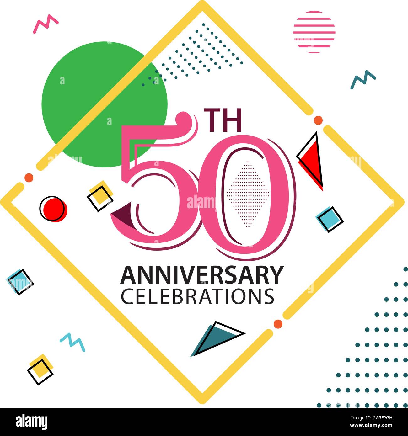 50 years anniversary celebration, colorful background. Flat design ...