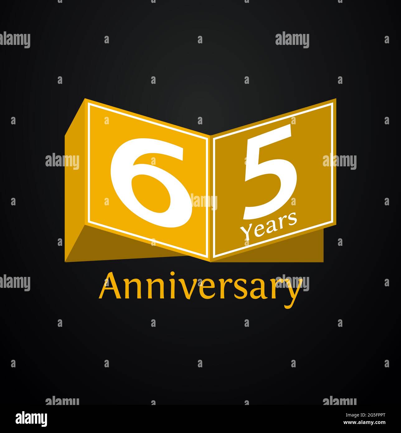 65 years anniversary paper isolated. anniversary template design for ...