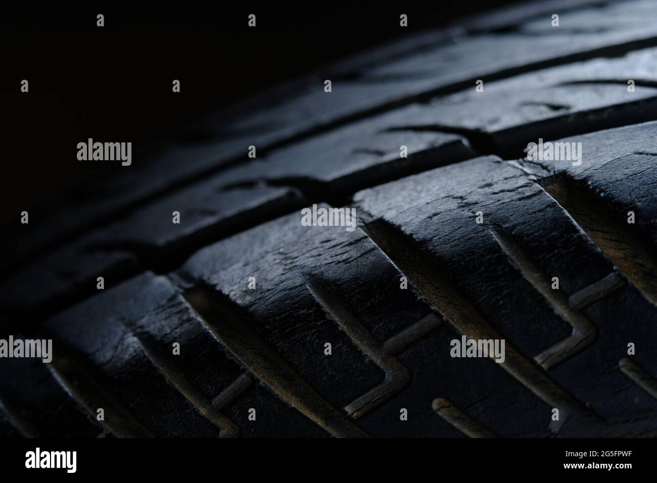 Abstract macro photography, close up old tire texture pattern with ...