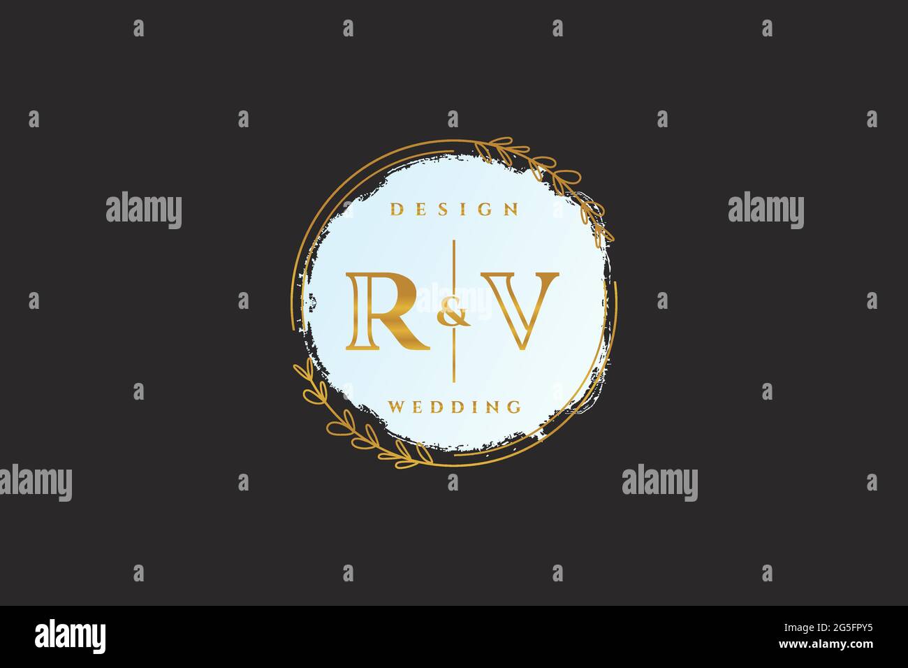 RV beauty monogram and elegant logo design handwriting logo of initial ...