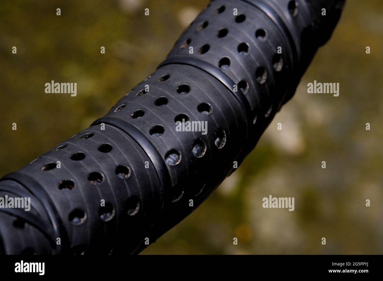 Abstract macro photography. Close up leather texture car steer wheel ...