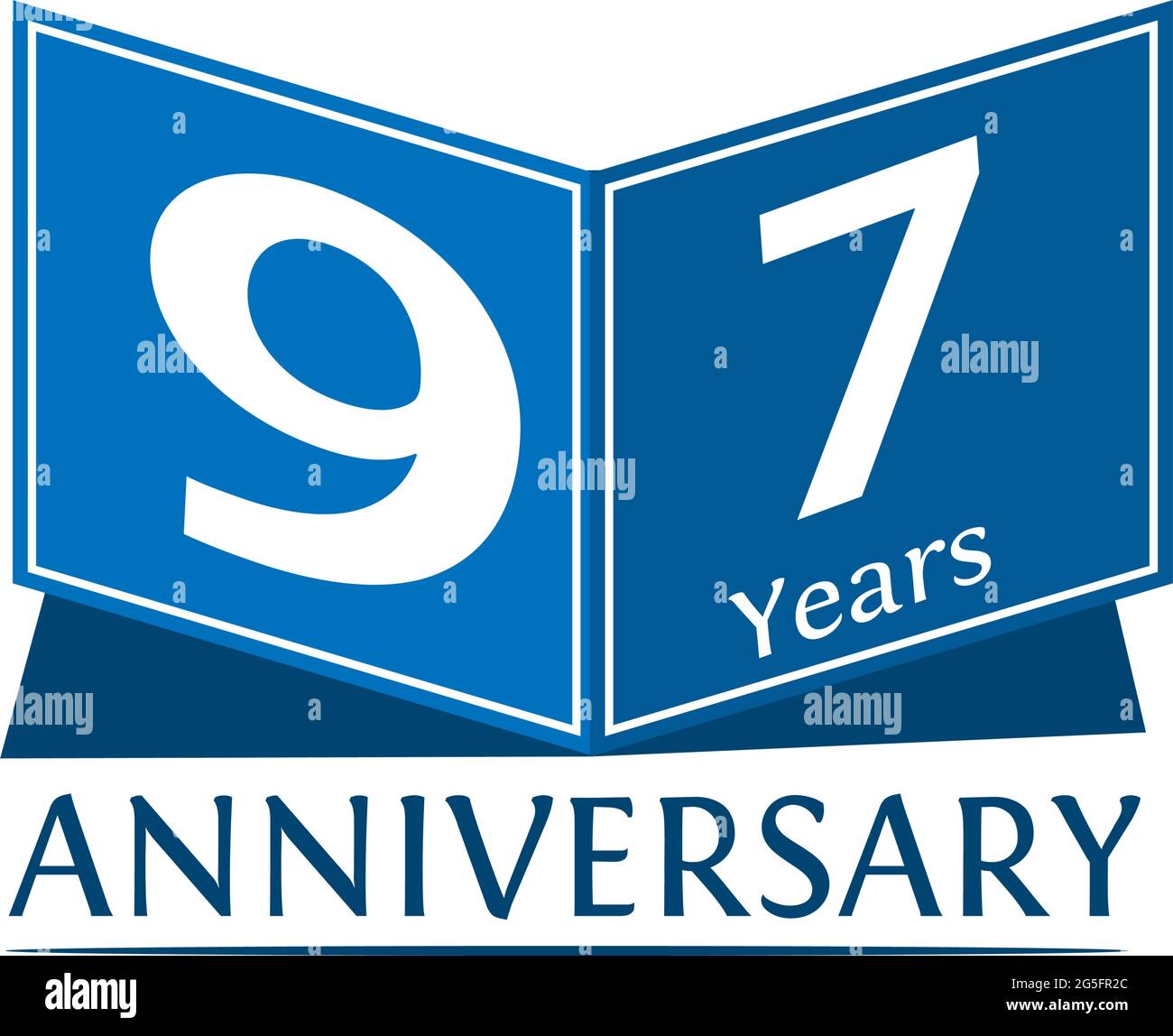 97 years anniversary paper isolated. anniversary template design for ...