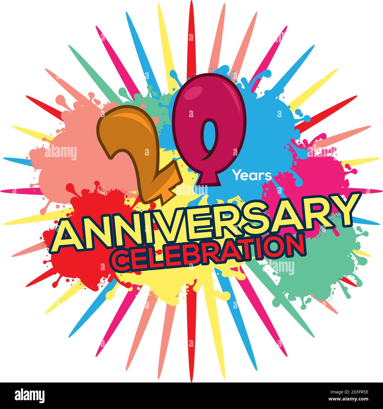 Twenty years anniversary colorful. anniversary template design for web ...