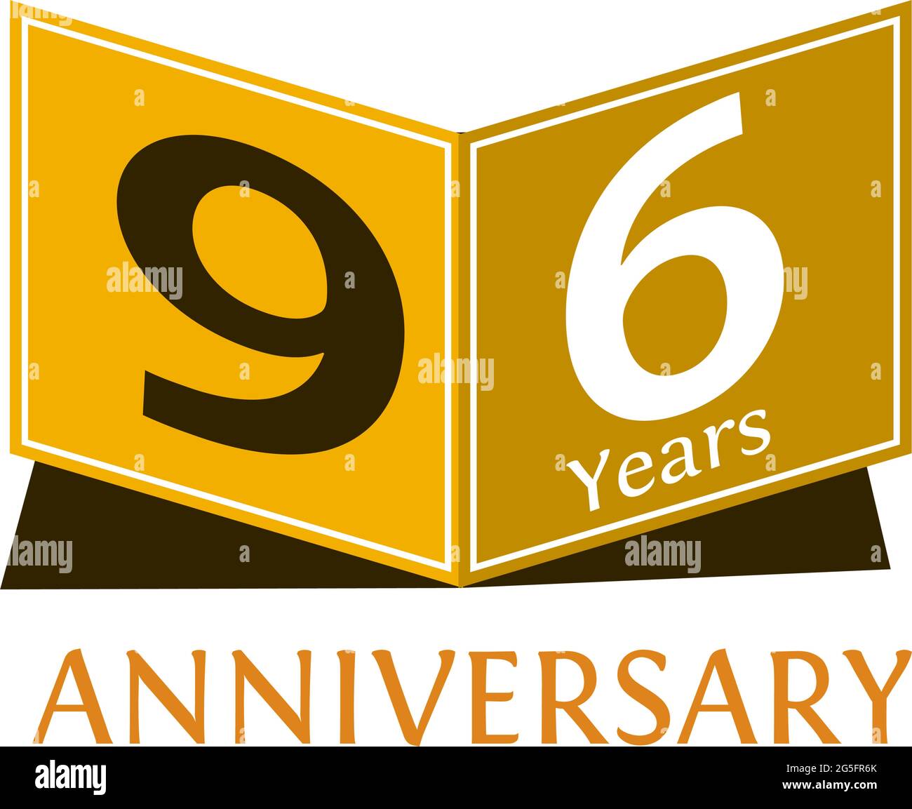 96 years anniversary paper isolated. anniversary template design for ...