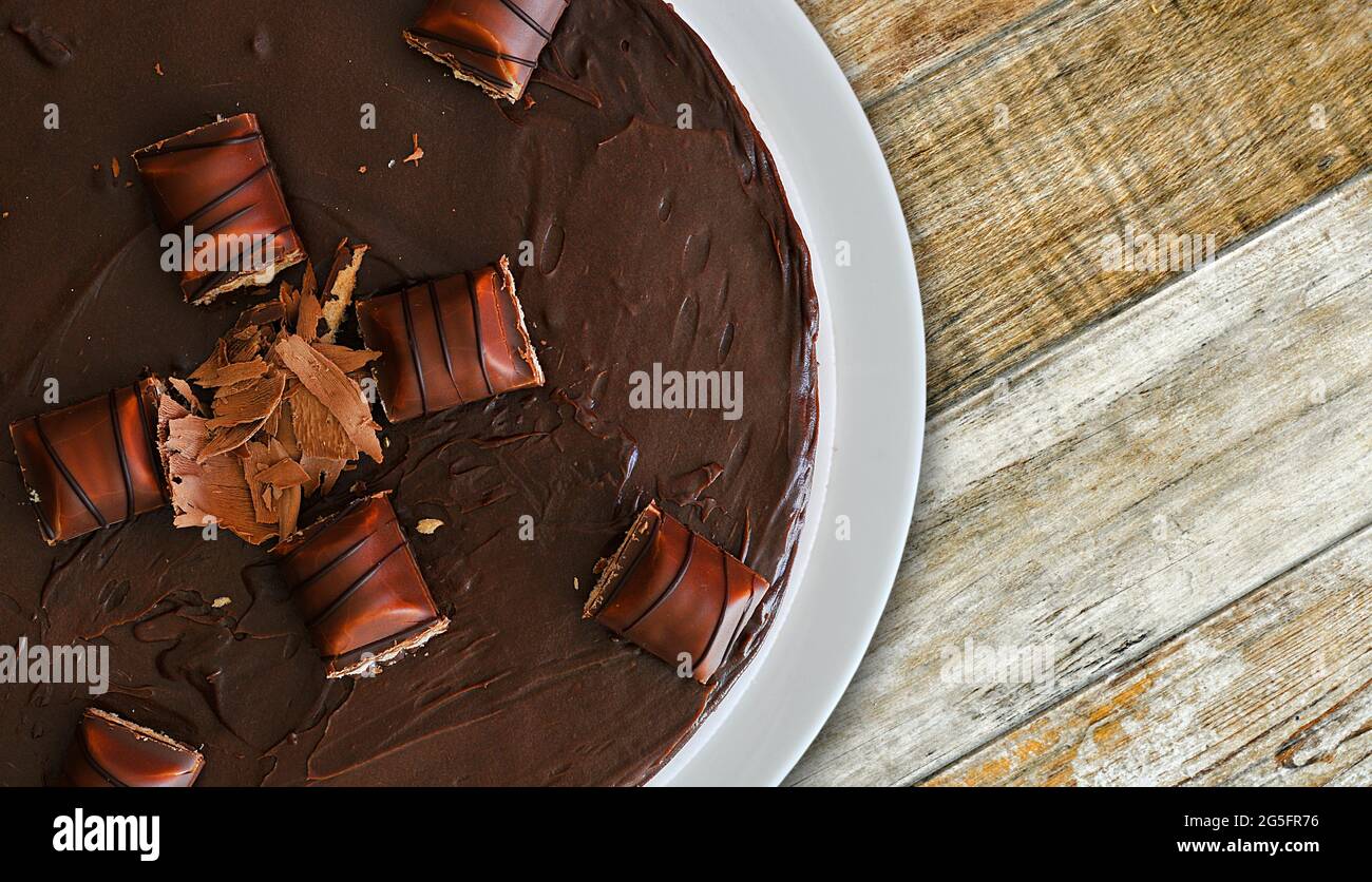 Detail from above on photograph of chocolate cake Stock Photo - Alamy